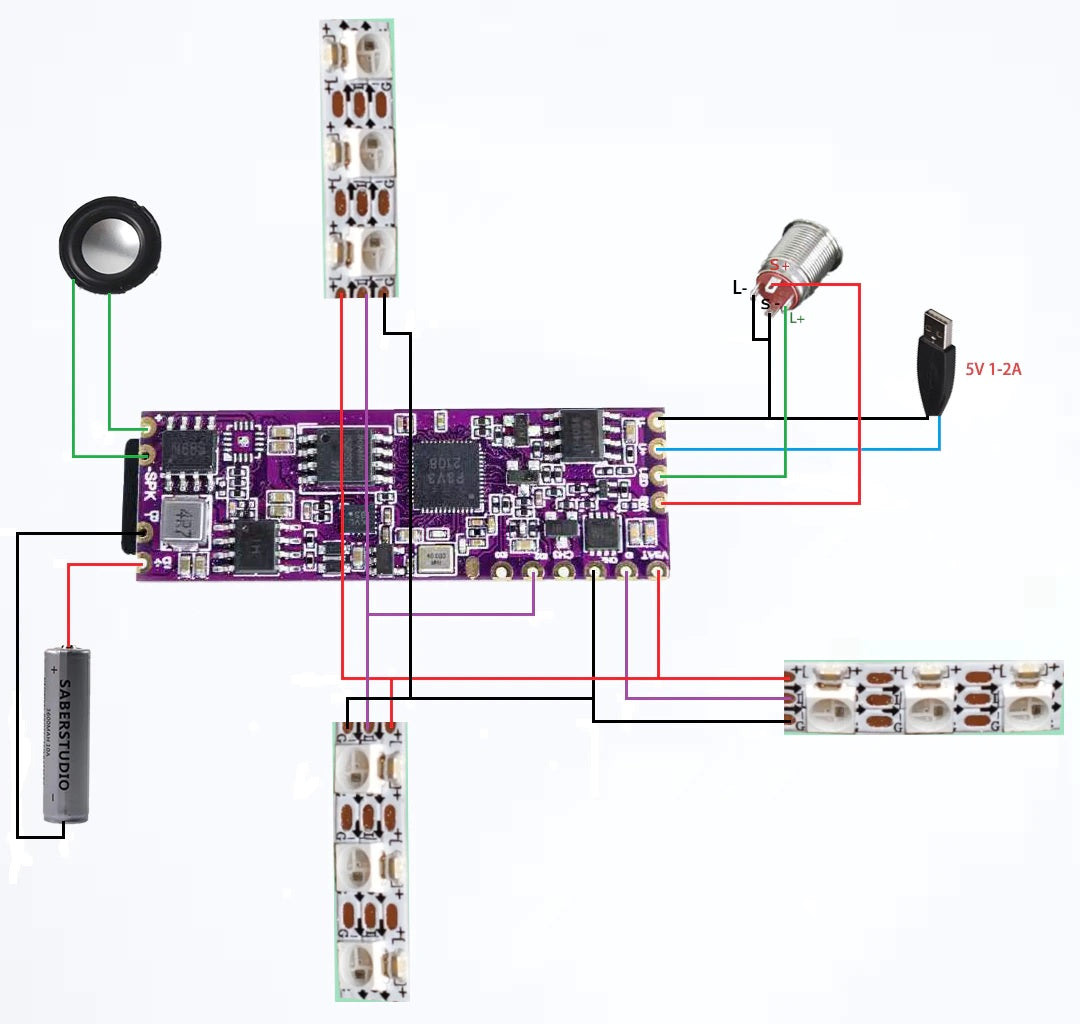 DIY NEO LED Pixel Saber Electronics Xenopixel v2 Soundboard 21 Sound F ...
